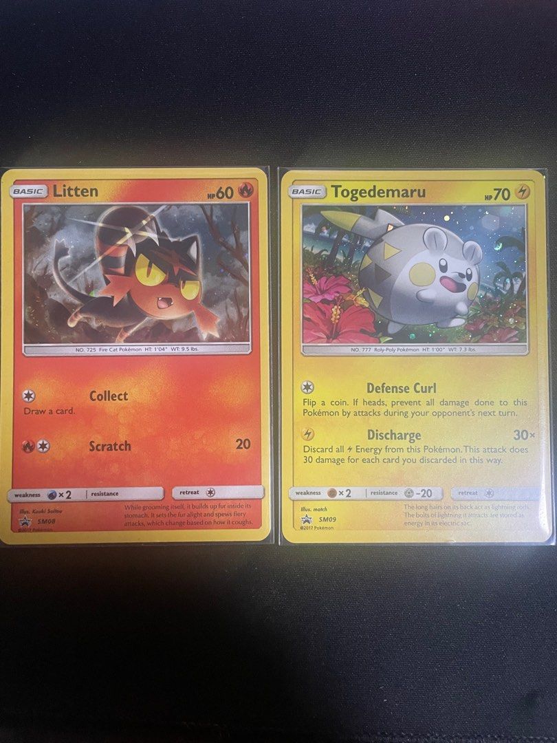 Litten Togedemaru Sun And Moon Base Set Promo Cards Hobbies And Toys