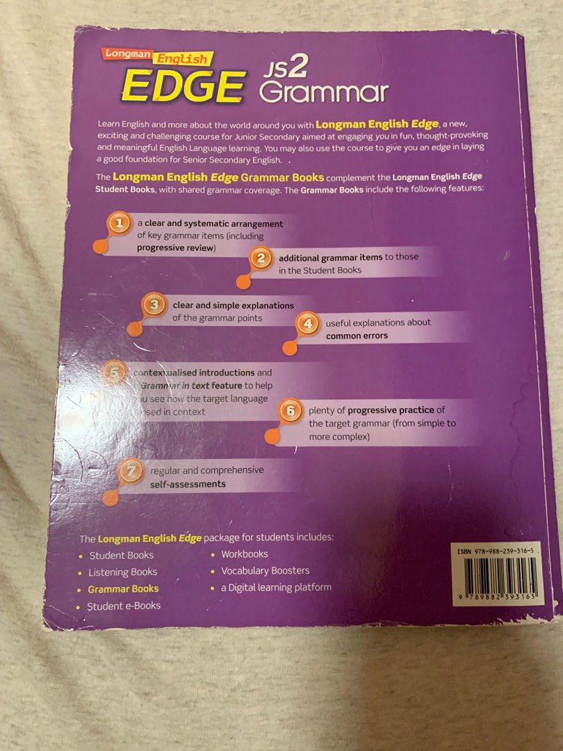 Longman English edge grammar JS2, 興趣及遊戲, 書本 & 文具, 教科書 - Carousell