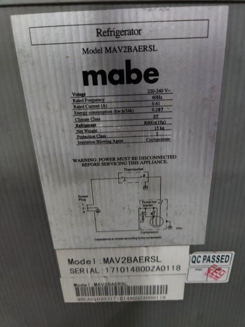 Mabe Mini Refrigerator, TV & Home Appliances, Kitchen Appliances ...