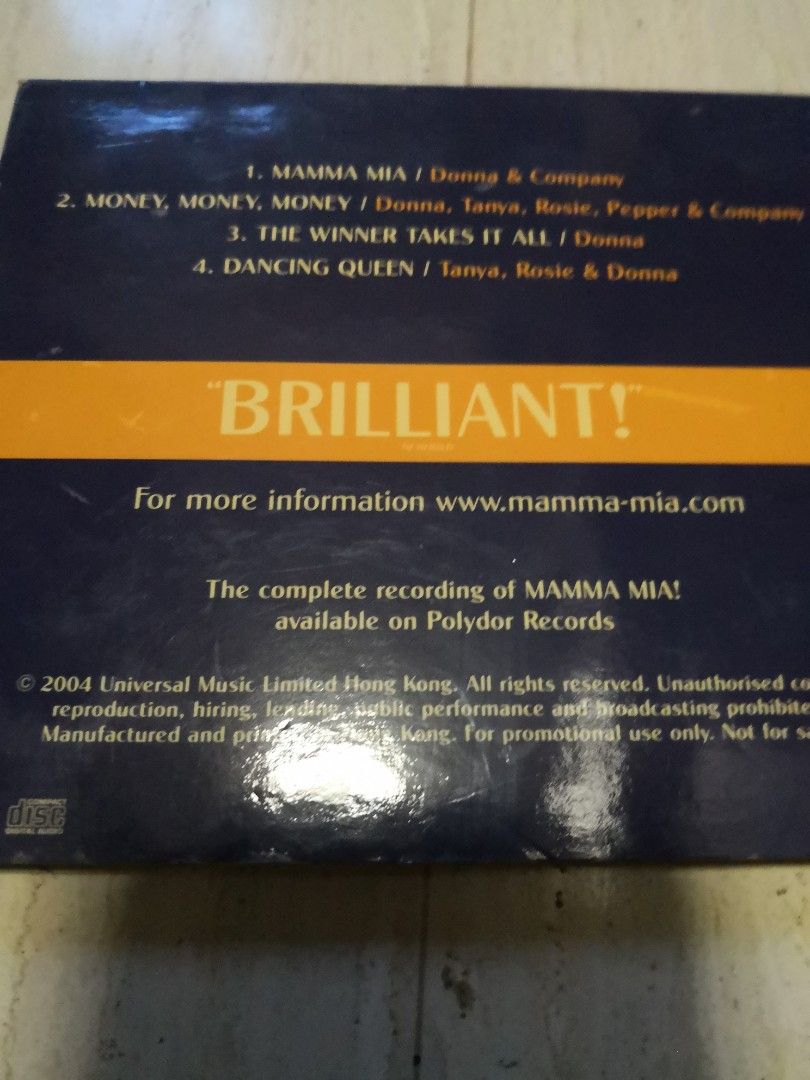 Mama Mia Offical Selection Original CD, Hobbies & Toys, Music & Media ...