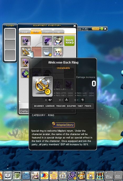 Maplesea Aran Account lvl 232 with welcome back ring,perm tp rock , all ...