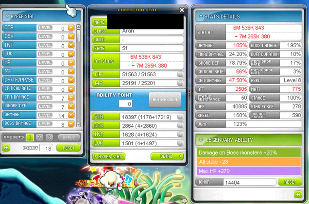 Maplesea Aran Account lvl 232 with welcome back ring,perm tp rock , all eq 17* above AQUILA ...