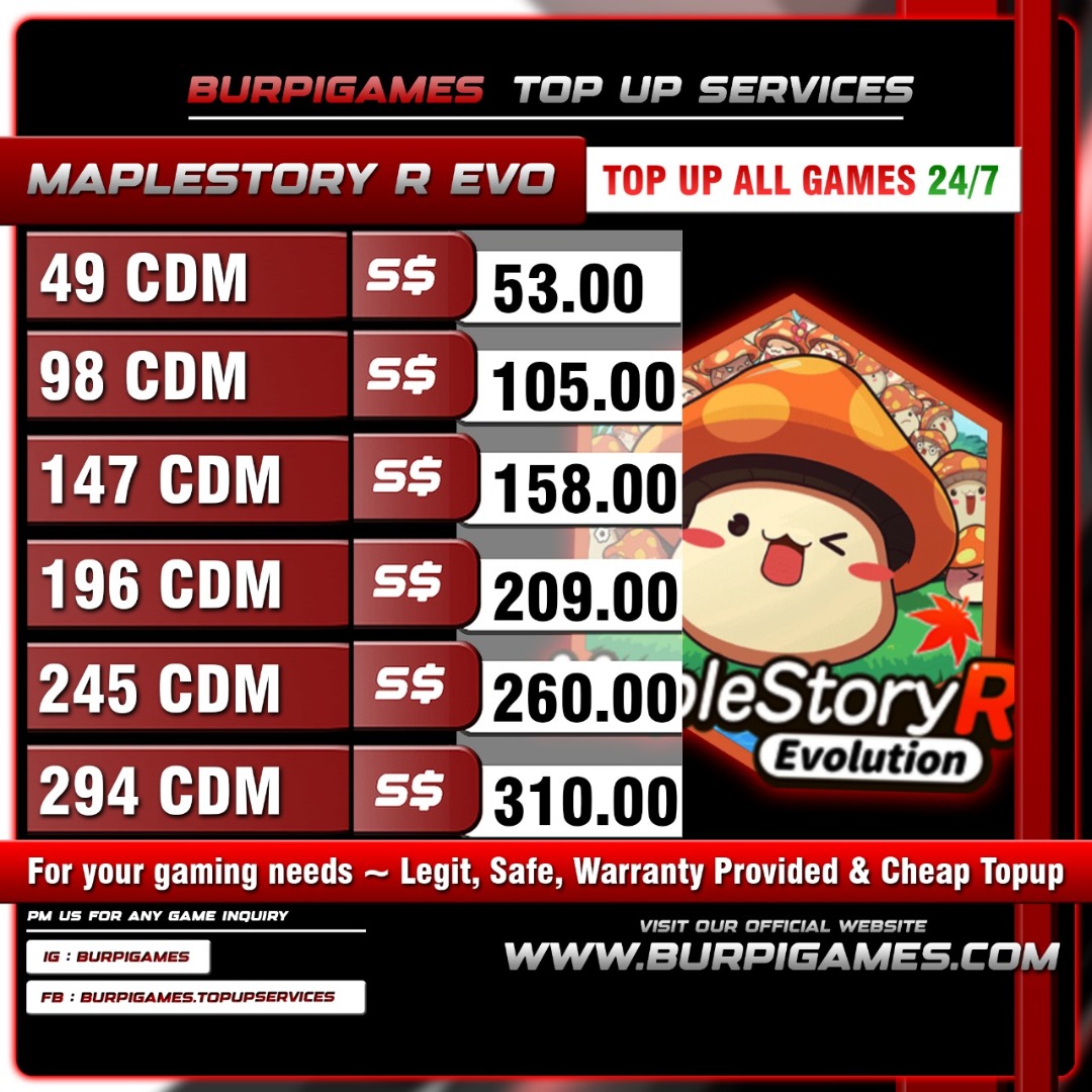 MAPLESTORY R TOP UP Colored Diamonds, Video Gaming, Gaming Accessories ...