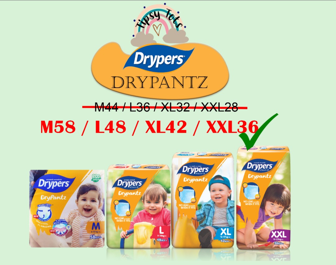 MEGA PACK DRYPANTZ - M58/L48/XL42/XXL36 (4 packs/carton), Babies & Kids ...