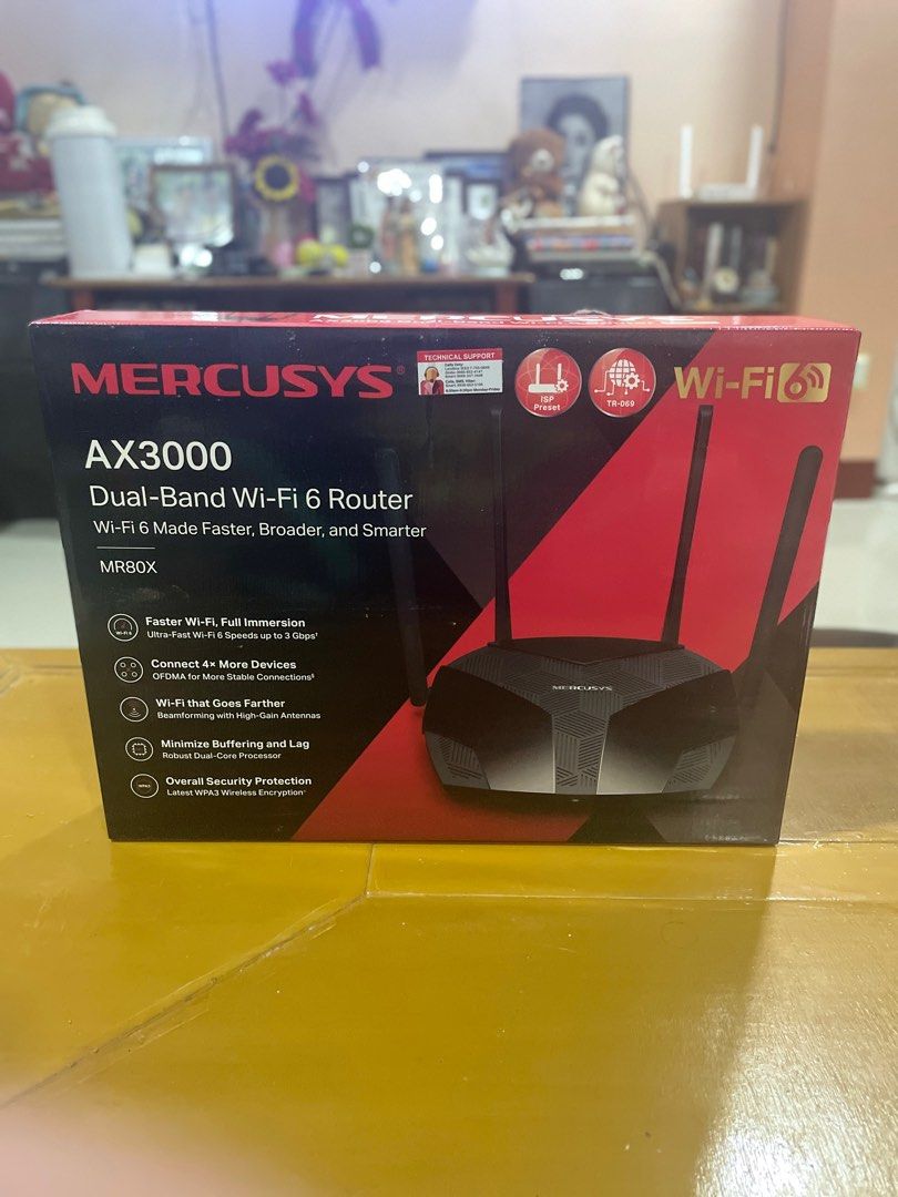 MERCUSYS Wi-F ISP Prese TR-069 AX3000 Dual-Band Wi-Fi 6 Router, Computers & Tech, Parts ...