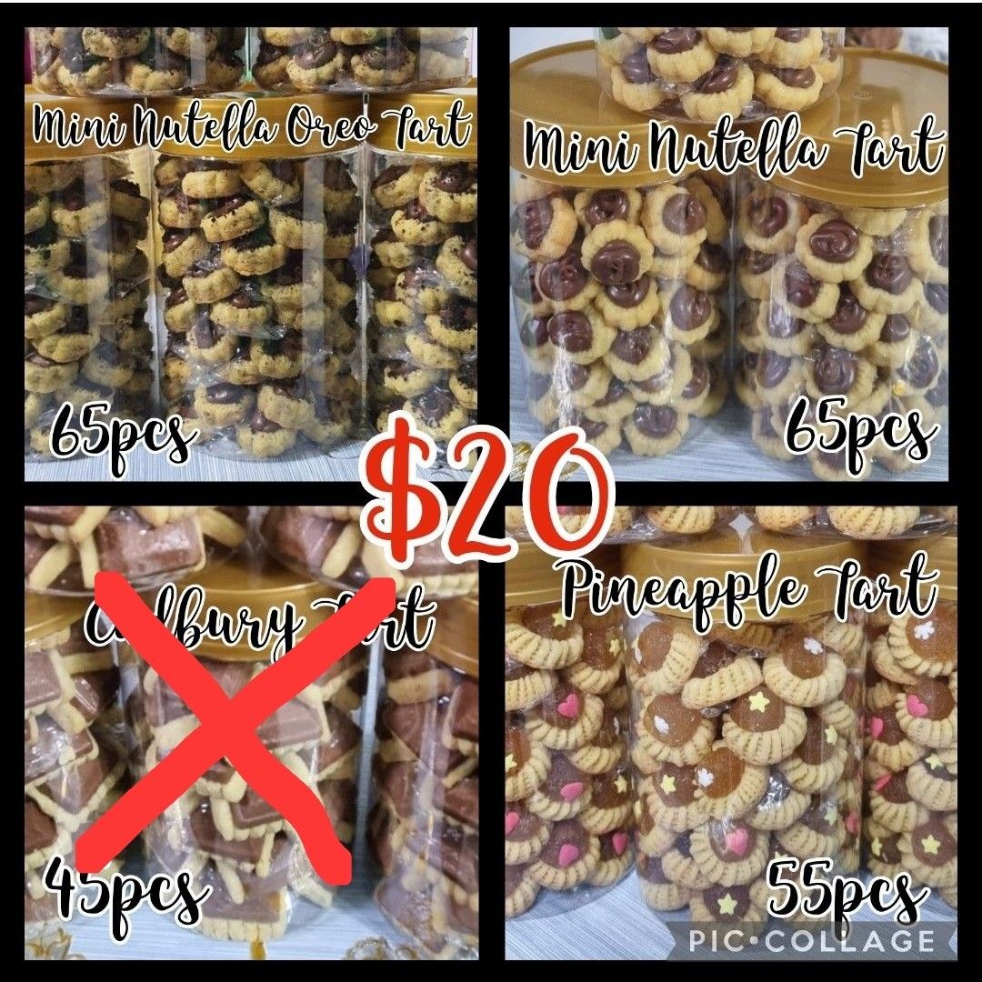 Mini Nutella Oreo Tart / Mini Nutella Tart / Pineapple Tart, Food ...