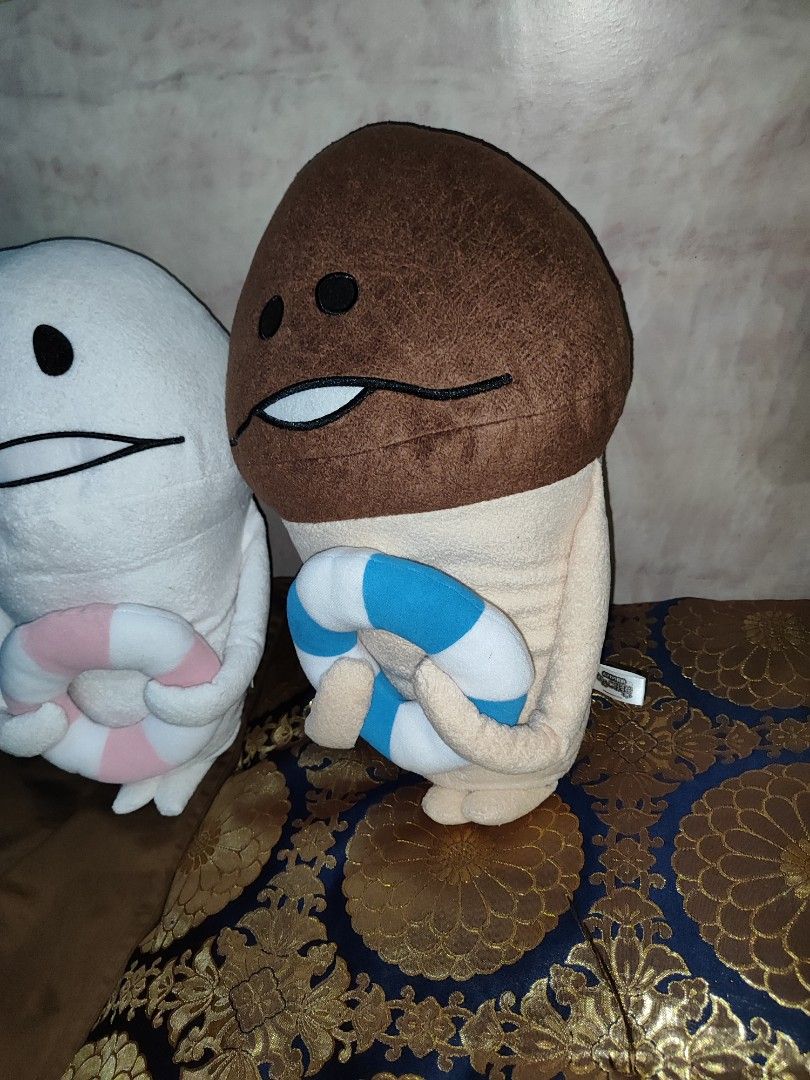 Nameko Mushroom White Funghi & Furyu Couple Plush Toy on Carousell