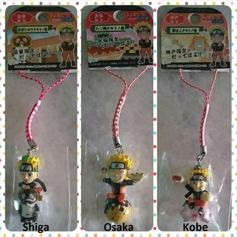 Naruto Shippuden Kansai Gotochi Mascot Straps from Japan (Shiga, Osaka ...