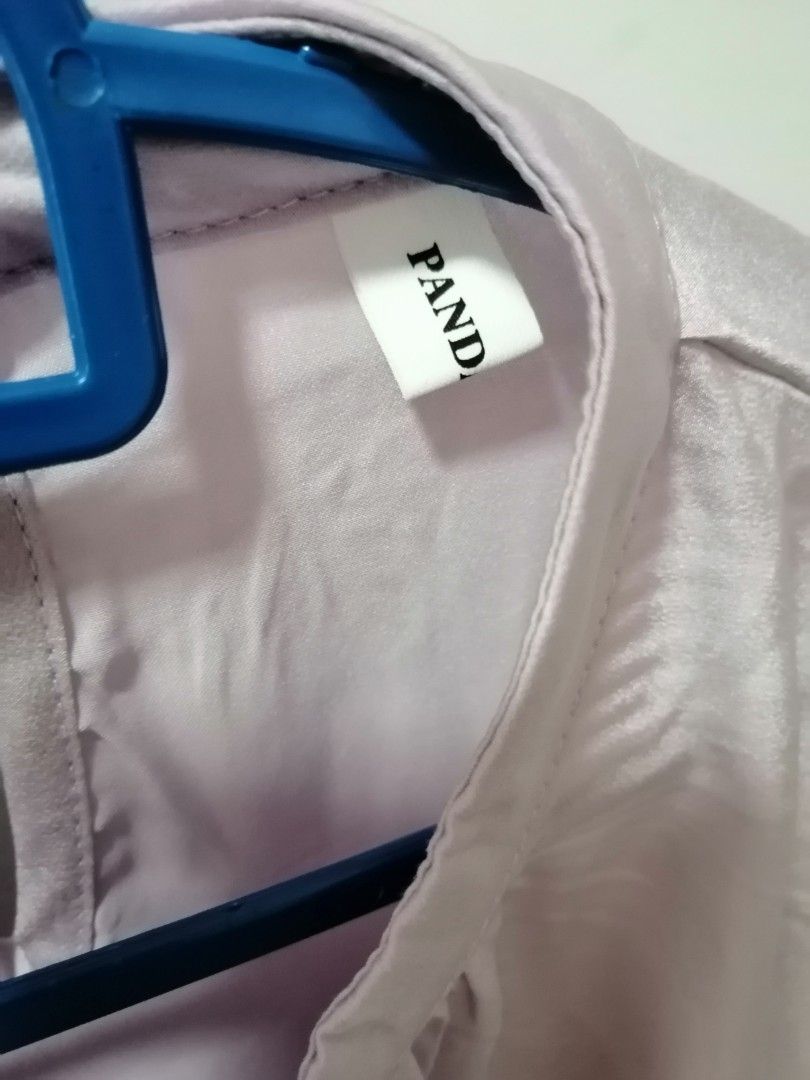Panda eyes satin top, Women's Fashion, Tops, Blouses on Carousell