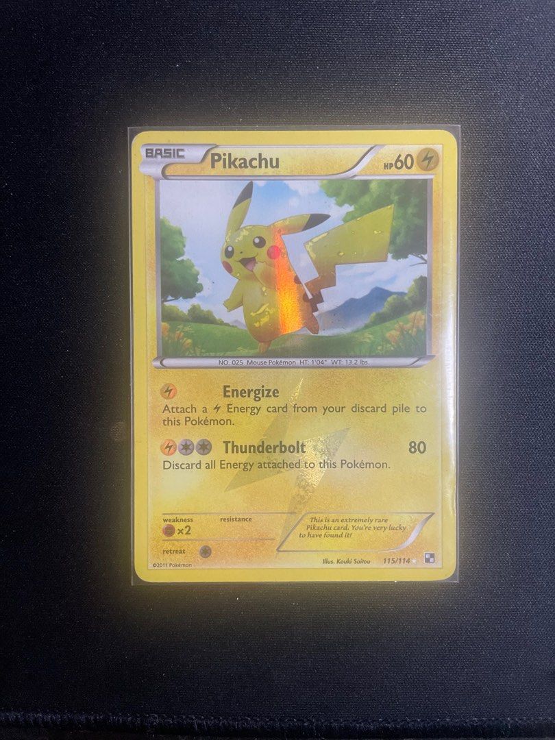 Pikachu Secret Rare 155/144 Black & White Base Set, Hobbies & Toys ...