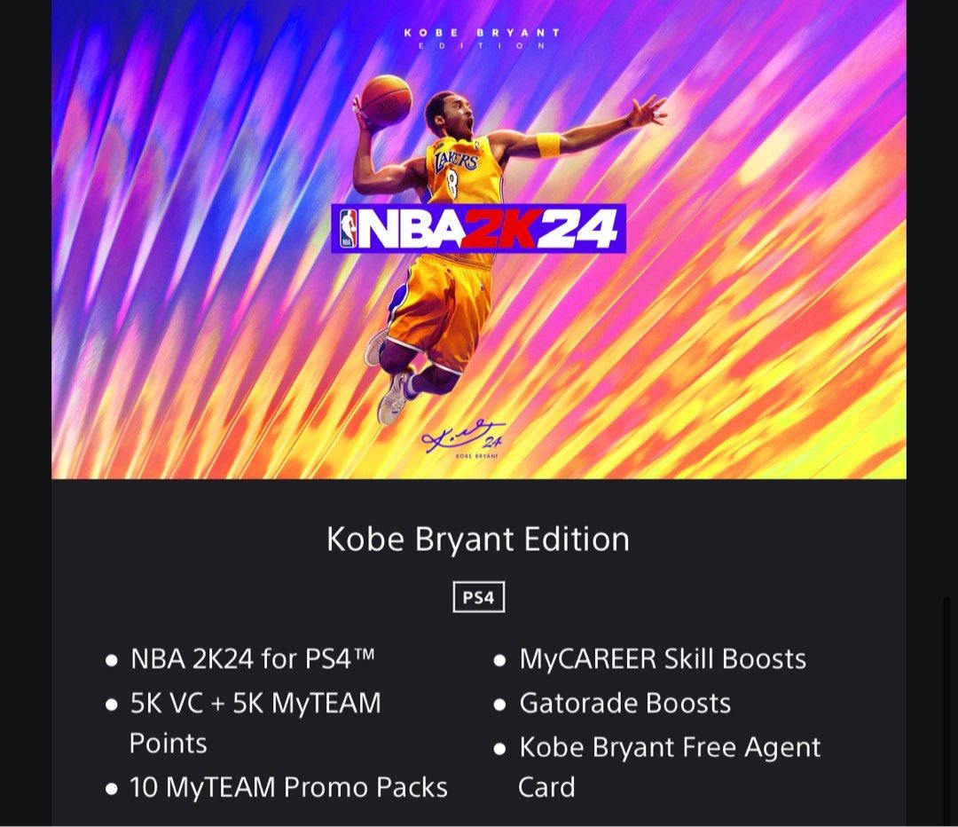 NBA 2K24 NBA 24 NBA24 Kobe Bryant Edition - PlayStation 5 PS5 / PlayStation 4 PS4, Video Gaming ...