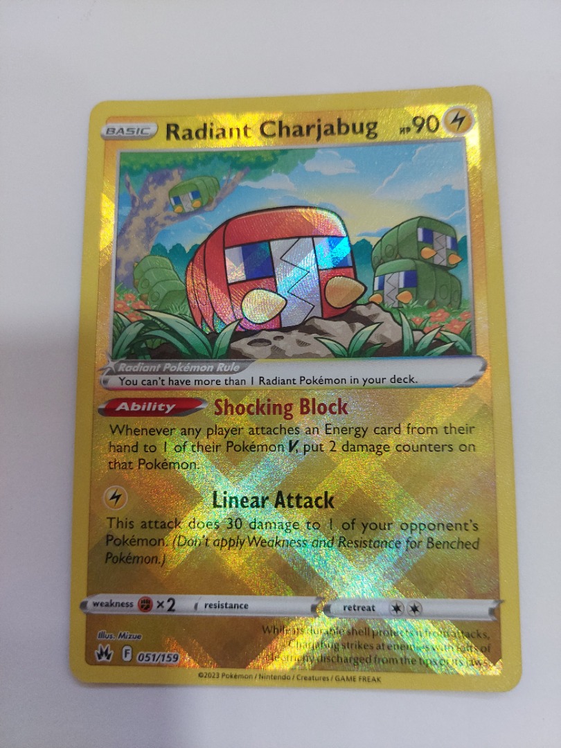 Pokémon SW/SH Crown Zenith Radiant Charjabug 051/159 UR, Hobbies & Toys ...