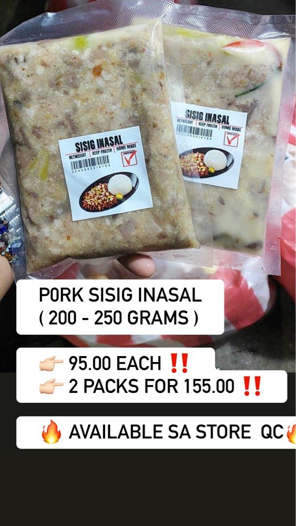 Pork Sisig Inasal 250g, Food & Drinks, Chilled & Frozen Food on Carousell