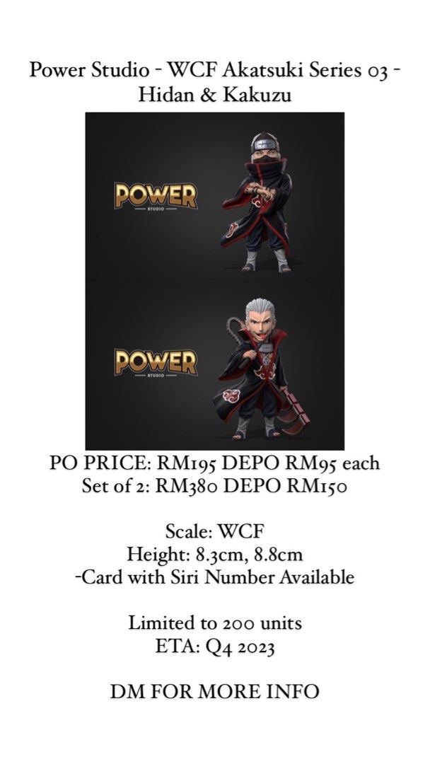 Power Studio - WCF Akatsuki - Hidan & Kakuzu, Hobbies & Toys, Toys ...