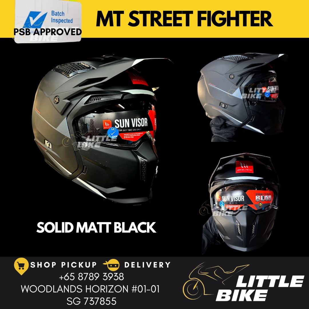 PSB APPROVED MT helmets streetfighter street fighter open face ...