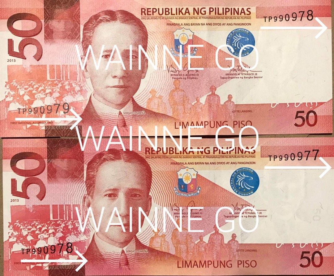 RARE 50-PESO BILLS DIFFERENT SERIAL NUMBERS, Hobbies & Toys ...
