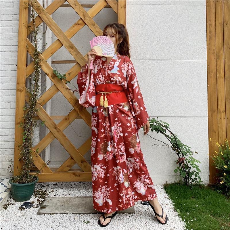 Red yukata, Women's Fashion, Dresses & Sets, Dresses on Carousell