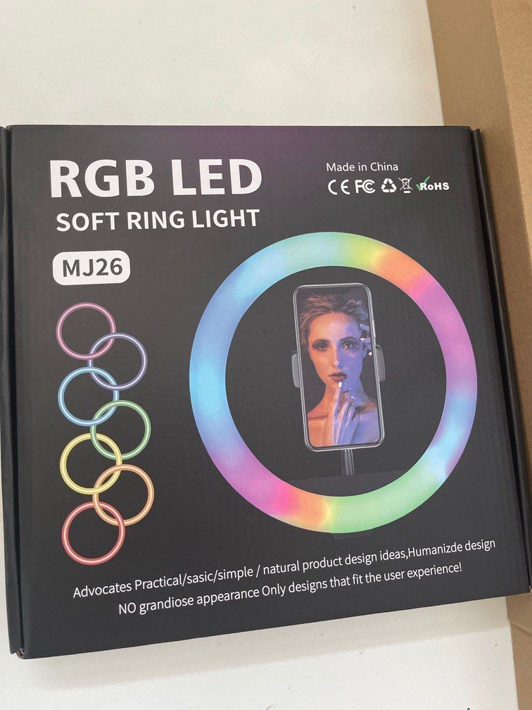 RGB LED Soft ring light with stand, Furniture & Home Living, Lighting ...
