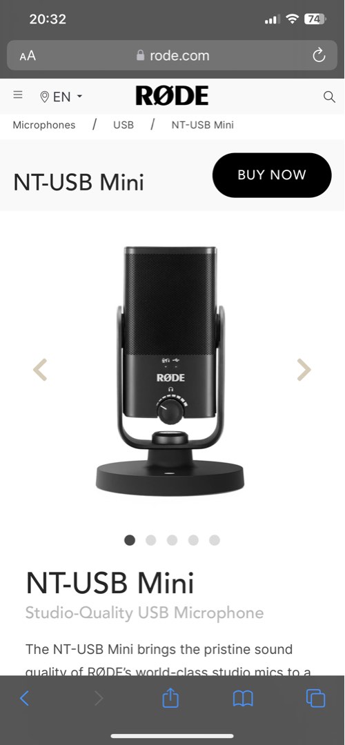 Rode NT-USB mini, Audio, Microphones on Carousell