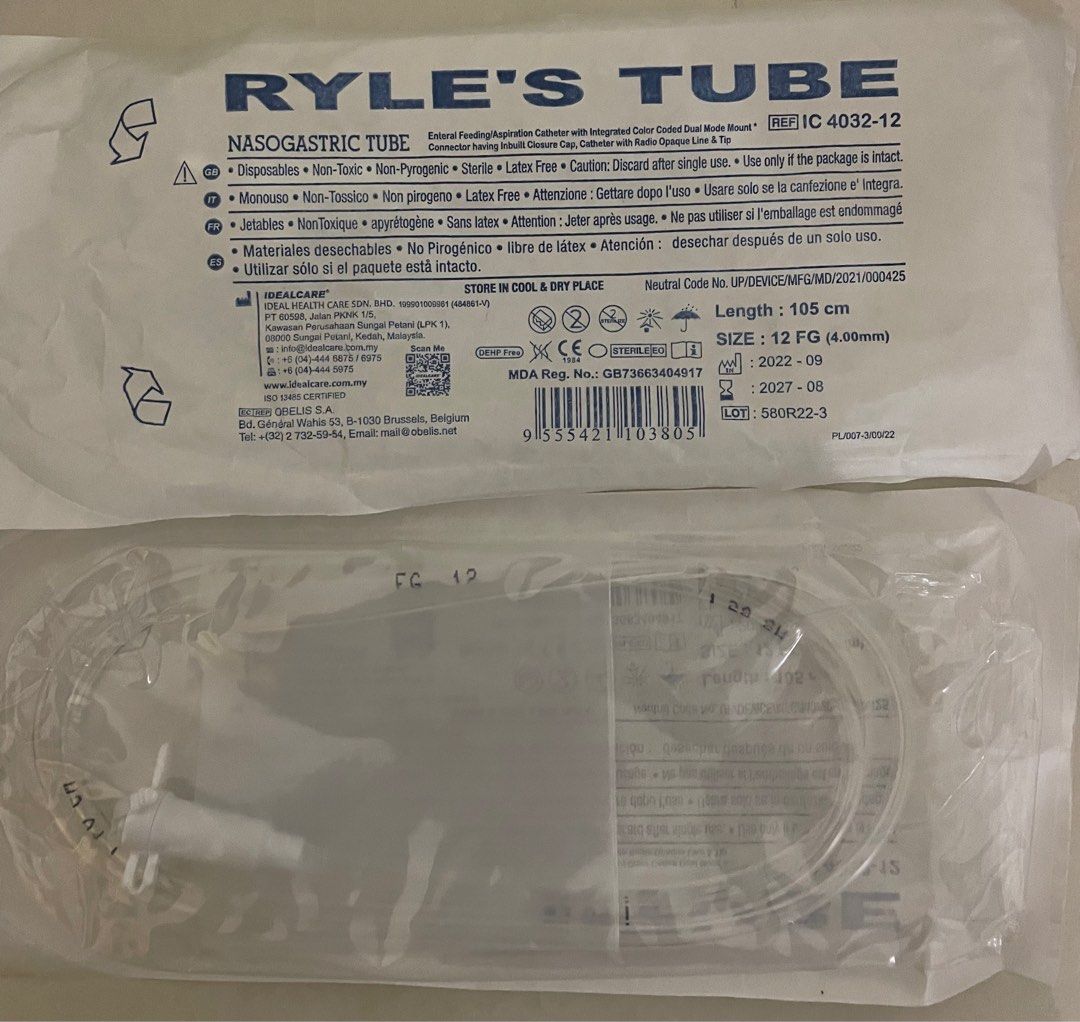 Ryle’s Feeding Tube x2, Health & Nutrition, Medical Supplies & Tools on ...