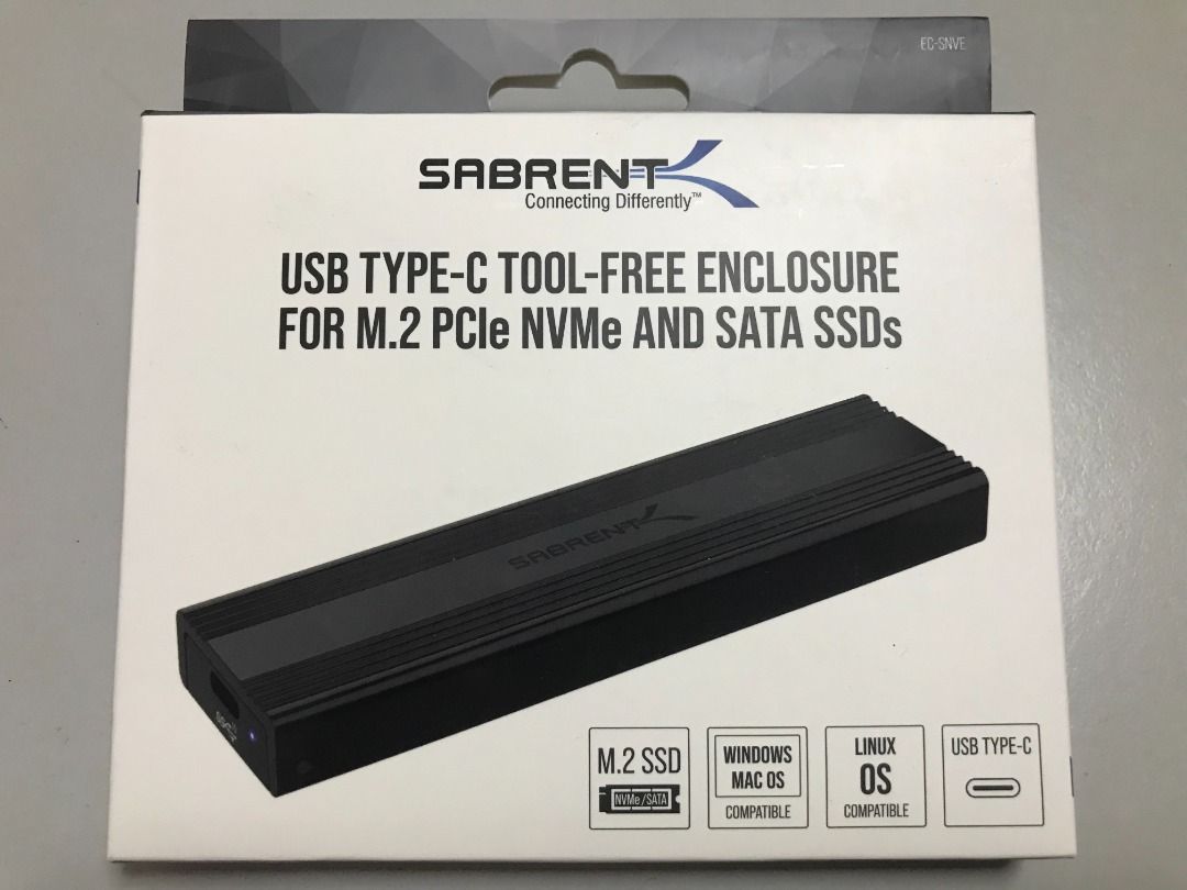 [Premium] Sabrent USB 3.2 Type-C Tool-Free Enclosure for M.2 PCIe NVMe ...