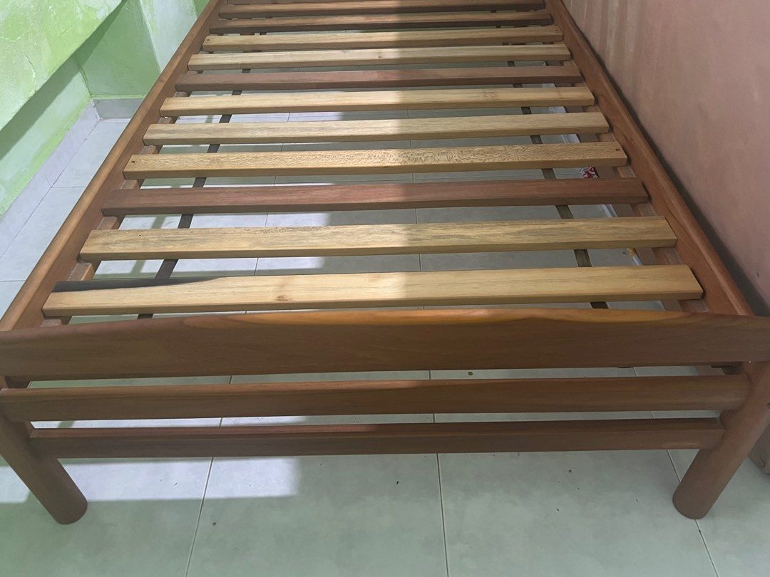 SCANTEAK SUPER SINGLE BED FRAME, Furniture & Home Living, Furniture ...