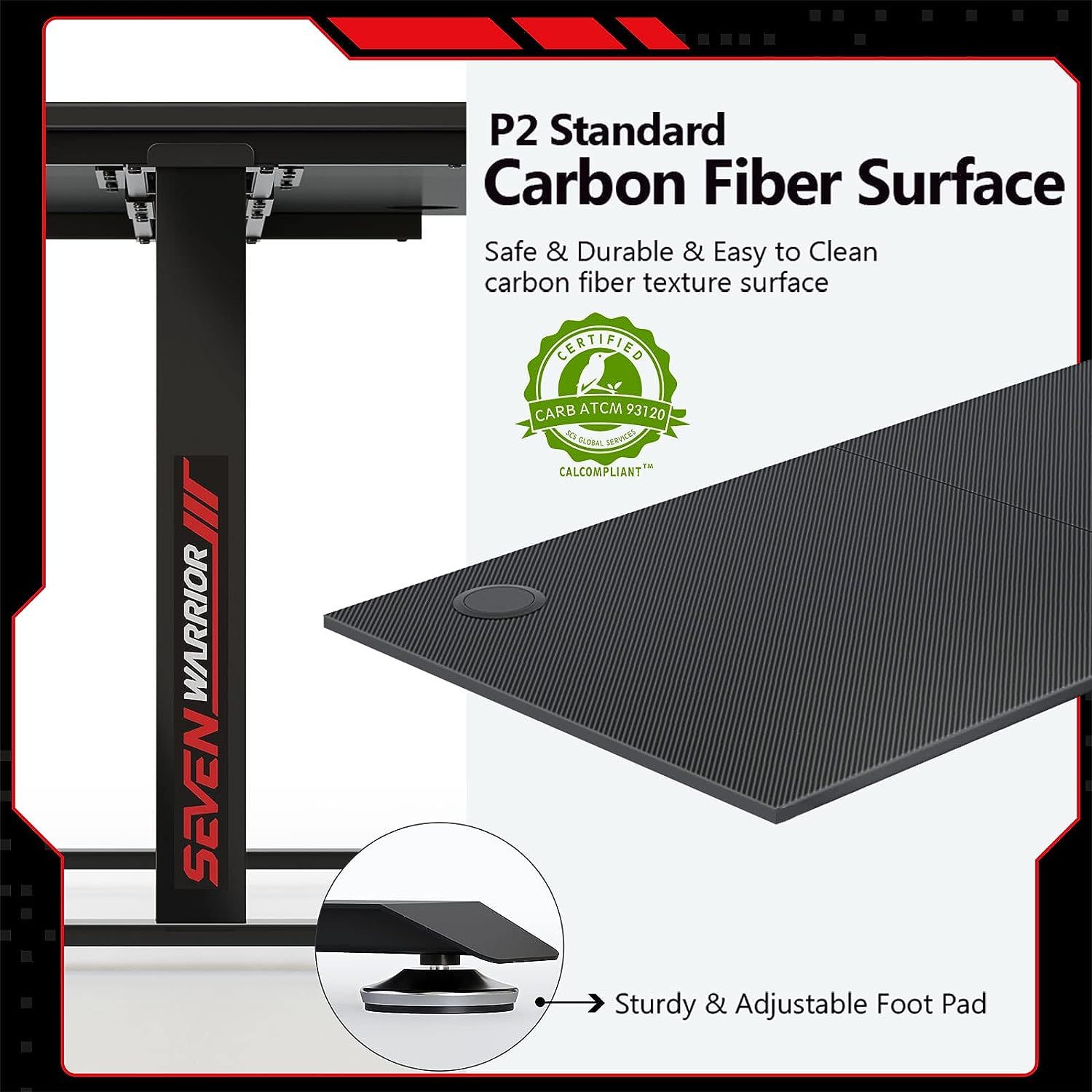 Seven Warrior Gaming Desk 60 INCH, T- Shaped Computer Desk with Full ...