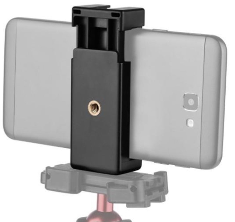 Smartphone Mount with Dual 1/4 Threads for Tripod with Cold Shoe for ...