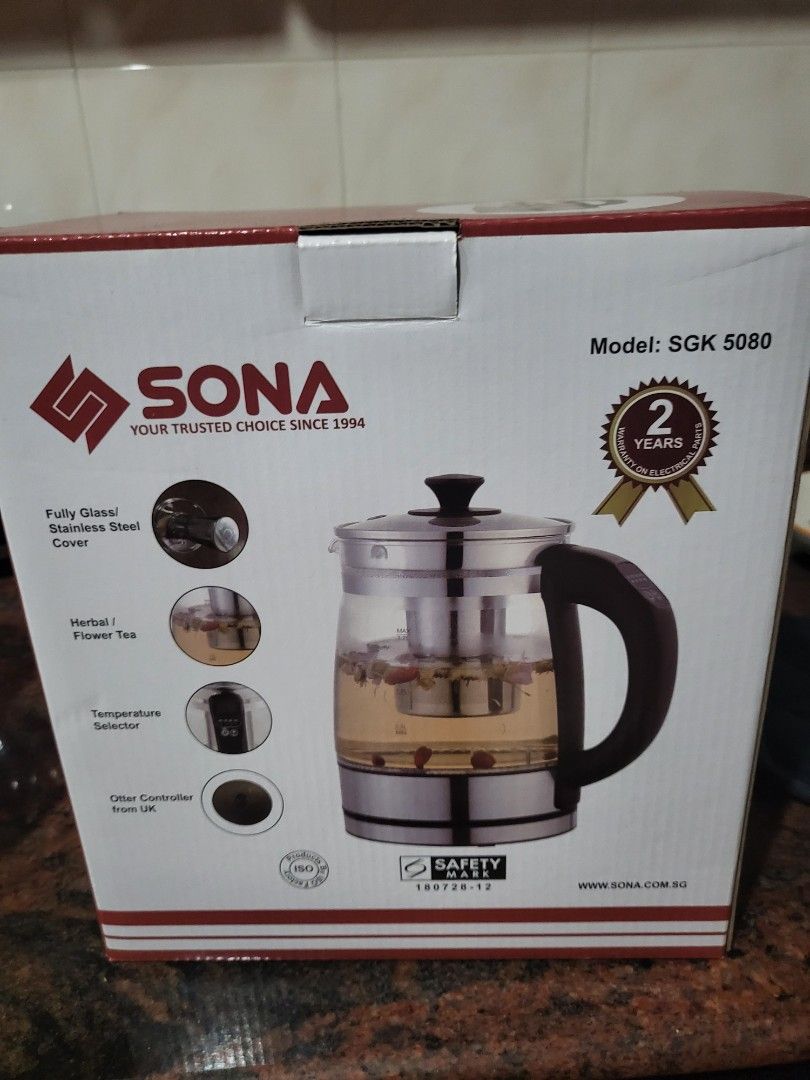 Sona Water 1.7L Kettle w/ Temp Control, TV & Home Appliances, Kitchen ...