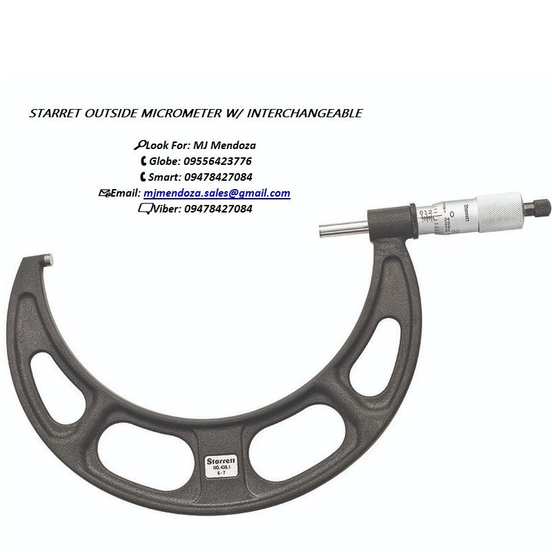 STARRET OUTSIDE MICROMETER W/ INTERCHANGEABLE, Commercial & Industrial ...
