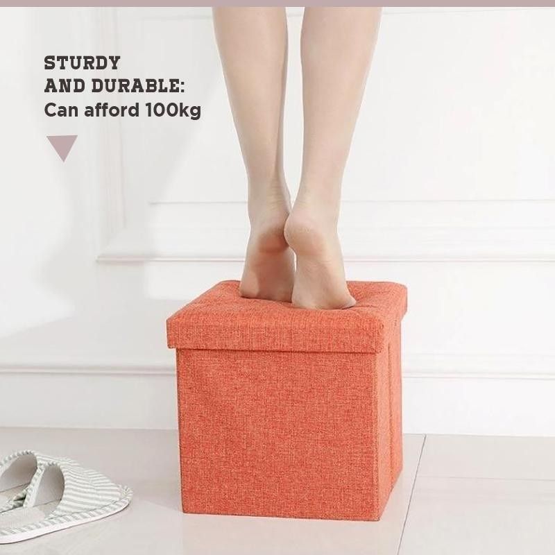 Foldable storage footrest ottoman stool, Furniture & Home Living, Home ...
