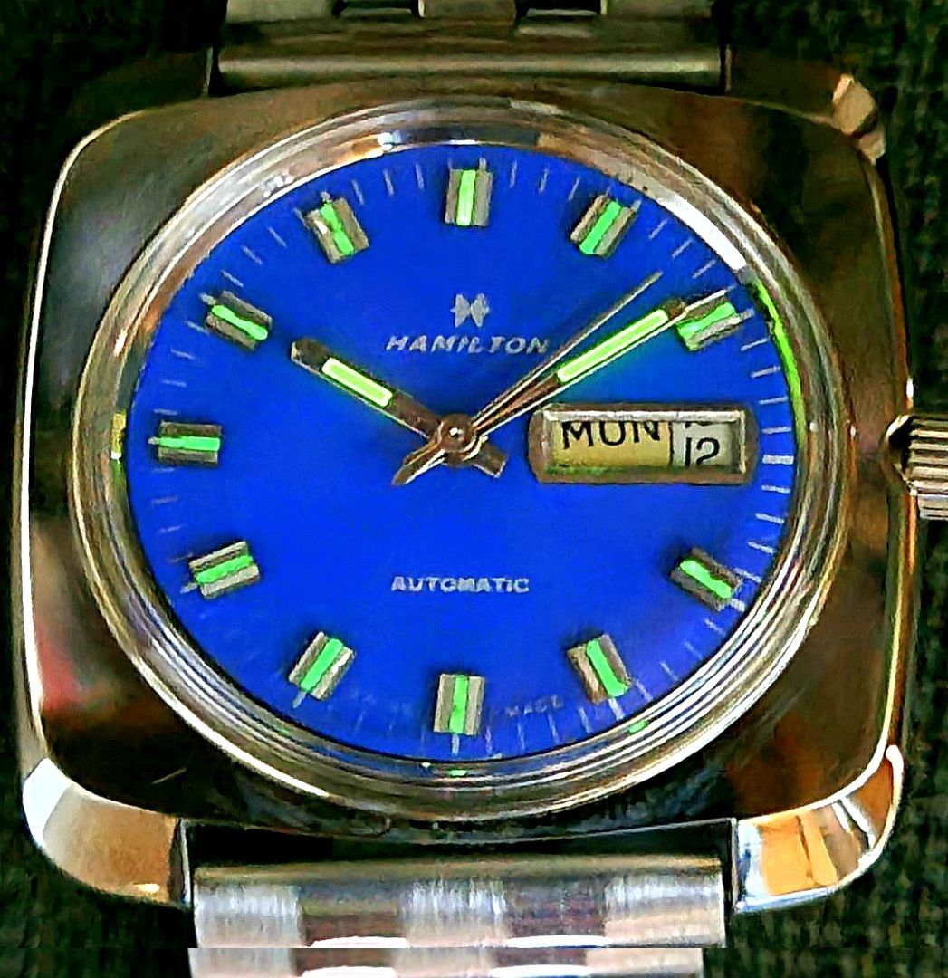 Luminous Blue Hamilton - Automatic - Swiss Made 25 Jewels, Luxury ...