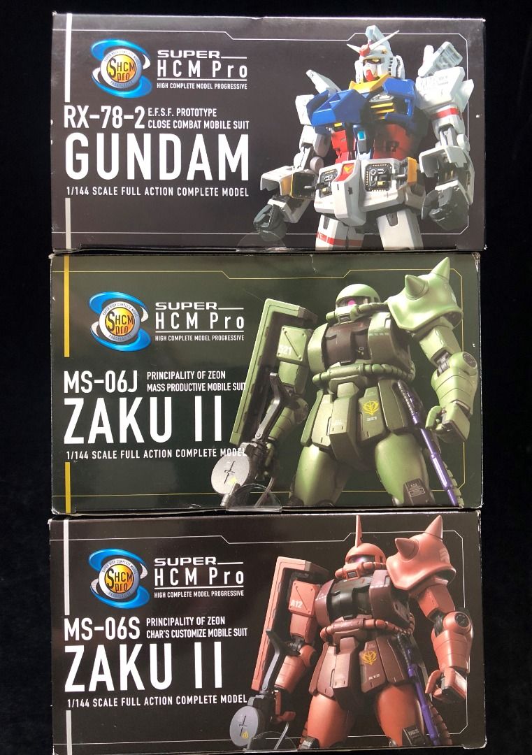 Super HCM Pro Set - MS-06J Zaku II, MS-06S Zaku II and RX-78-2 Gundam ...