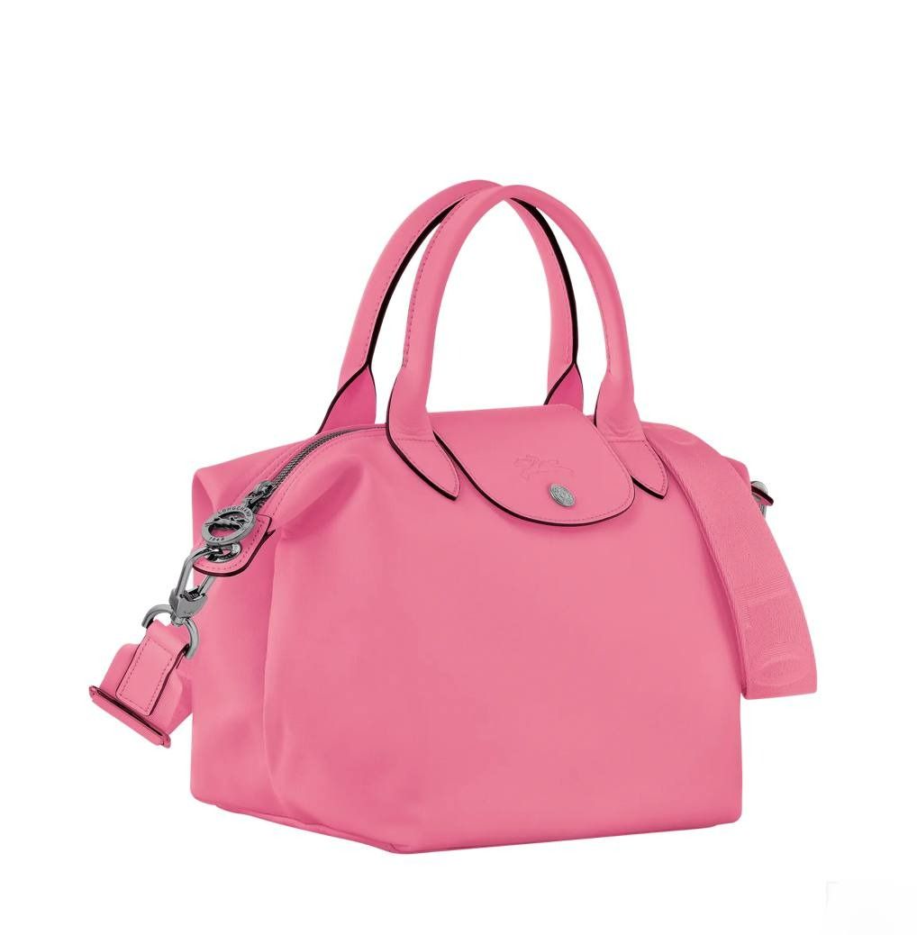 Tas LONGCHAMP Le Pliage Cuir Small Top Handle Bag Leather Pink, Barang ...
