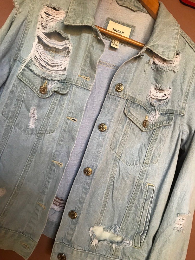 Tattered denim jacket on Carousell