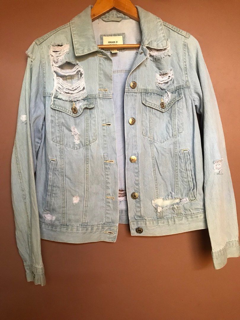 Tattered denim jacket on Carousell