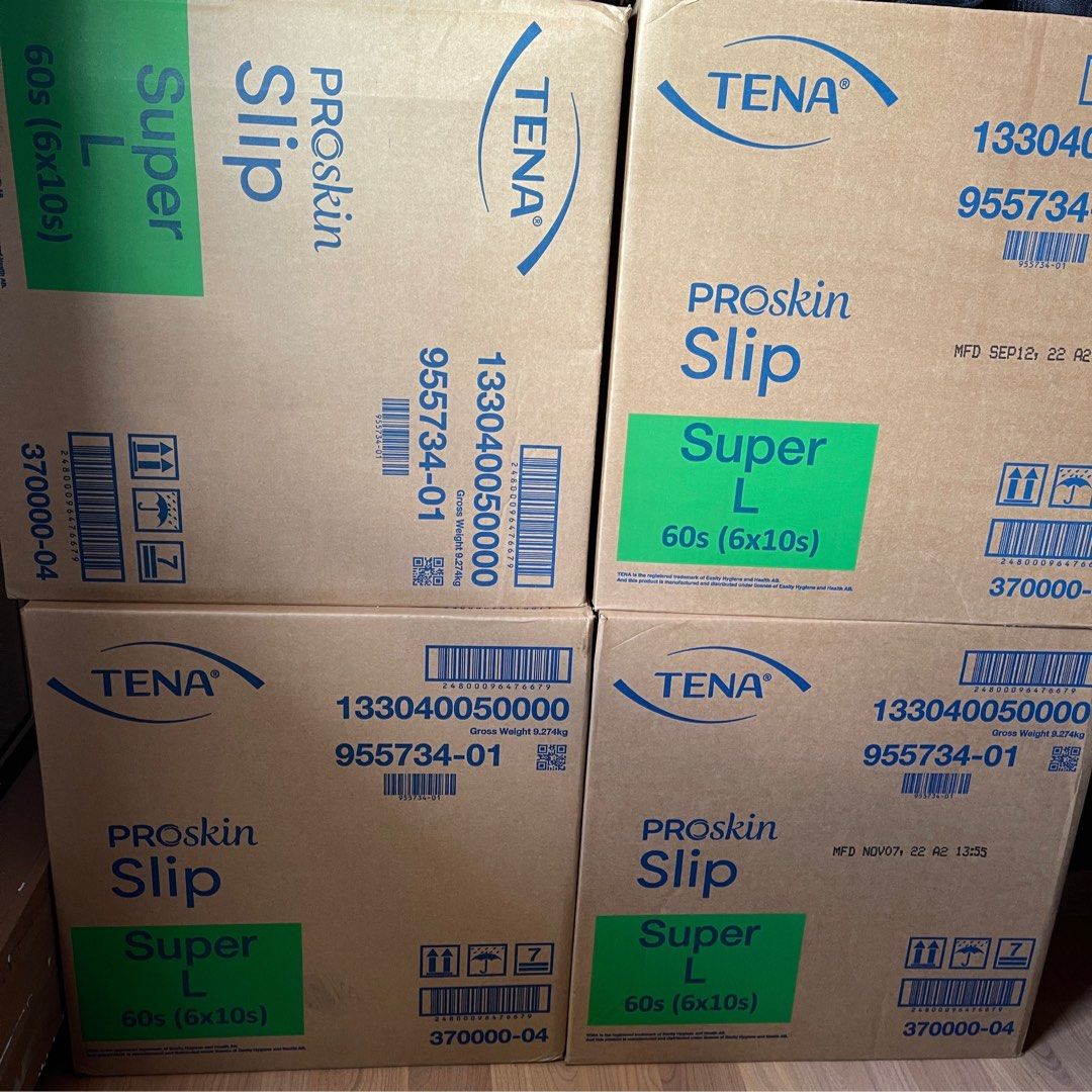 Tena Proskin Slip Super L brand new / unopened cartons - adult diapers, Health & Nutrition ...