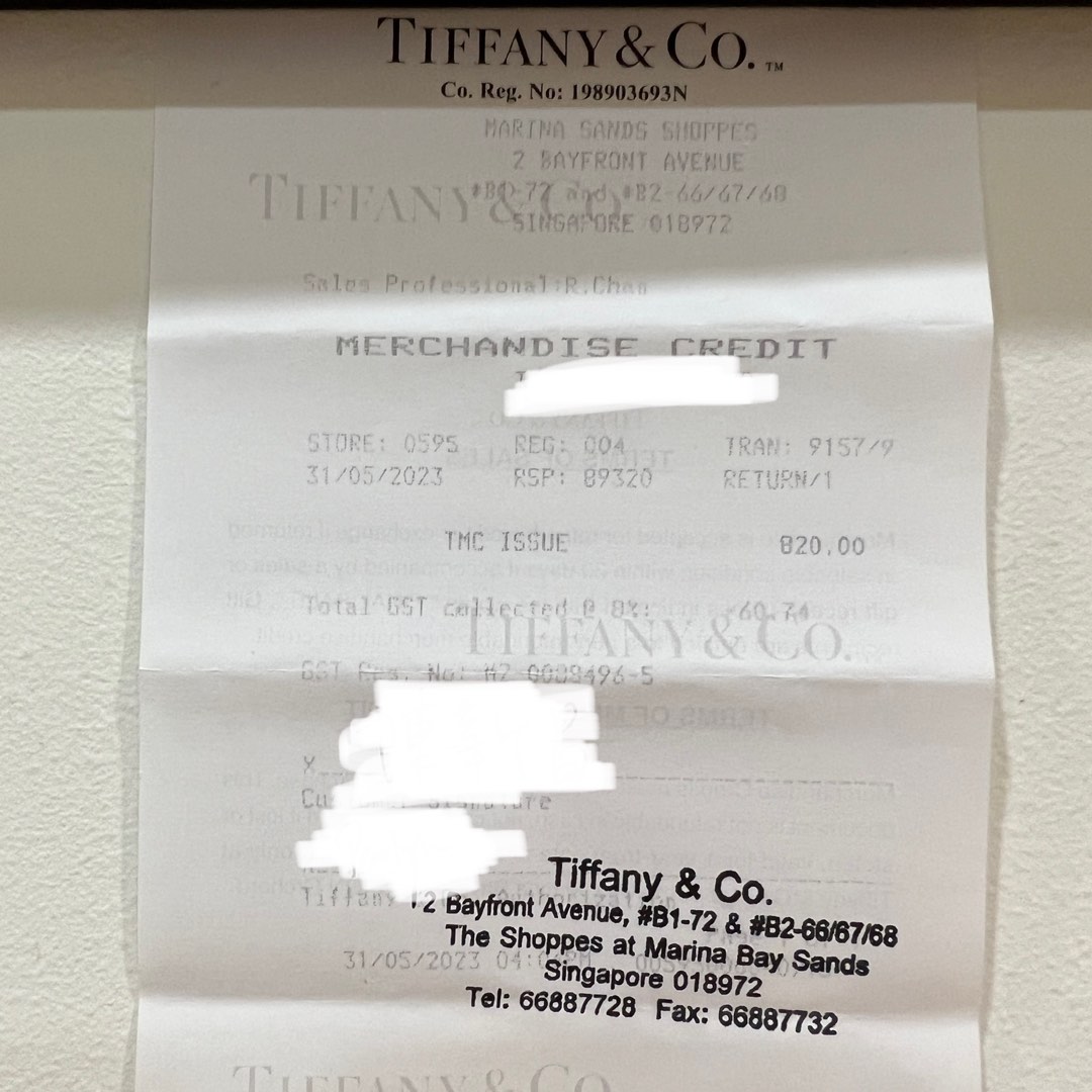 Tiffany & Co. voucher $820, Tickets & Vouchers, Vouchers on Carousell