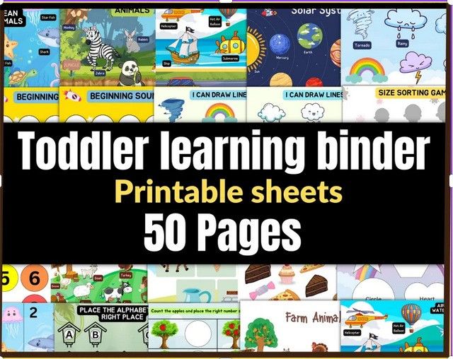Toddler learning binder,printable toddler busy binder, learning book ...