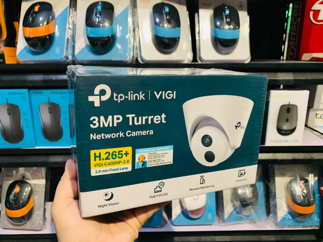 TP-Link VIGI 3MP Turret Network Camera 2.8mm Fixed Lens H.265+ IR POE ...