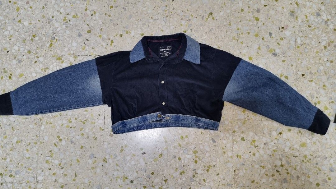 Vintage reworked crop denim jacket, Women's Fashion, Coats, Jackets and ...