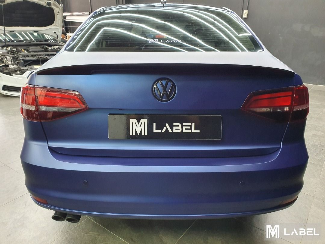 Volkswagen Jetta Full Vinyl Wrap - Ghost Metallic Dark Blue, Car ...