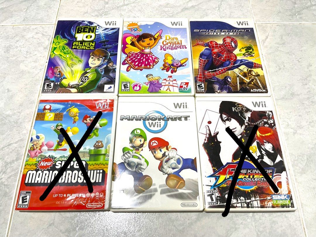 Wii games (Ben 10 , Dora the explorer, Spider-Man , super Mario Bros ...