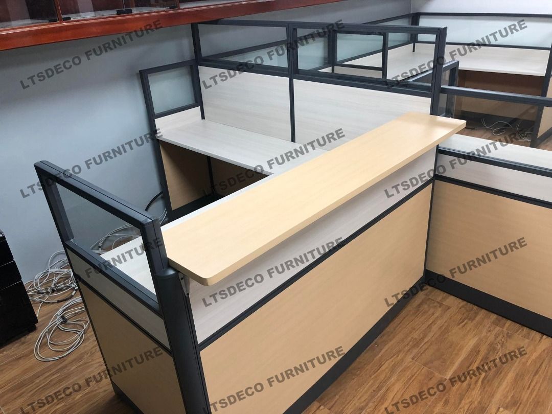 WORKSTATION CUBICLE WITH LAMINATED COUNTER TOP TABLE OFFICE PARTITION ...