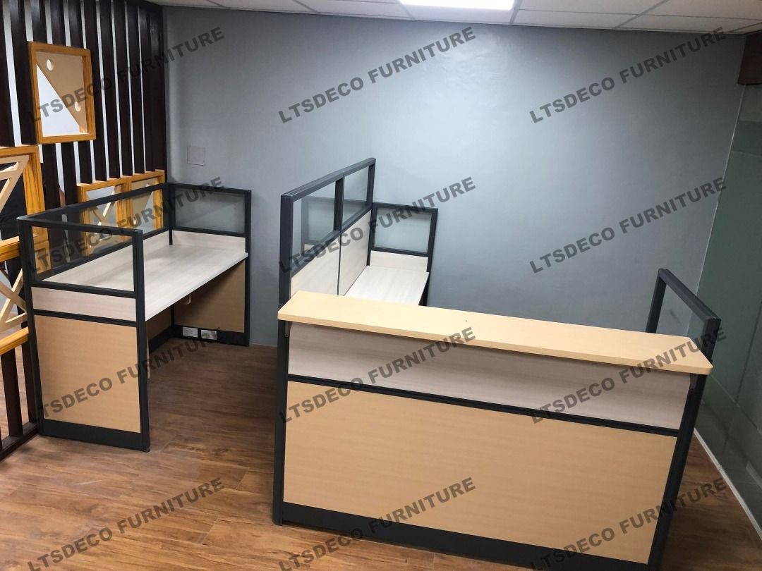 WORKSTATION CUBICLE WITH LAMINATED COUNTER TOP TABLE OFFICE PARTITION ...