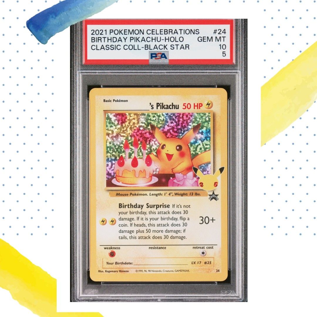 2021 Pokemon 25th Celebrations Birthday Pikachu Holo Classic Collections Black Star Promo PSA 10 ...