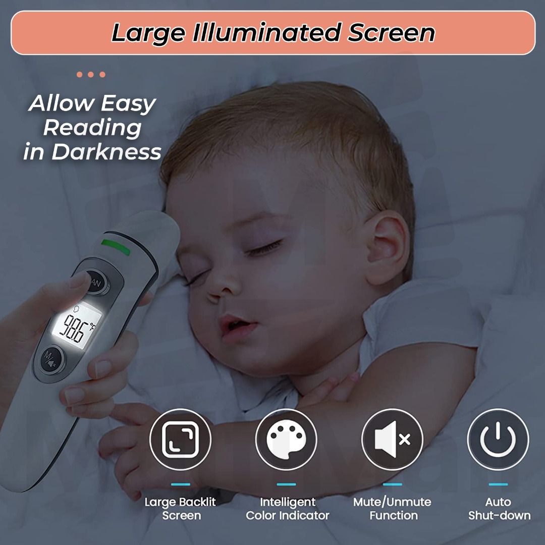 2 in 1 Forehead & Ear Thermometer- Indoors Non-Contact Digital ...
