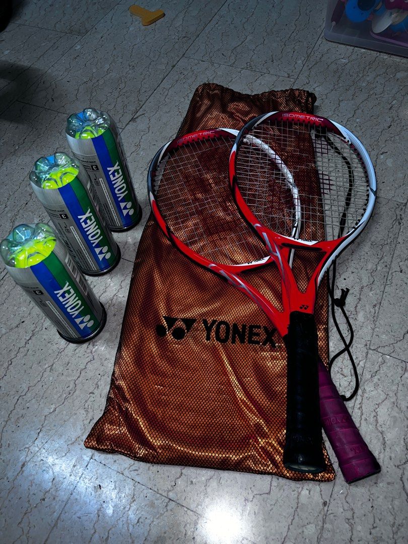 2 Yonex Tennis Rackets and Ball packs, Sports Equipment, Sports & Games ...