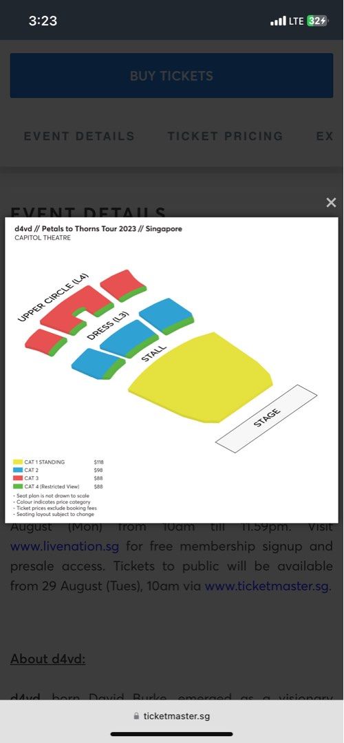 2x D4vd First Row Tickets, Tickets & Vouchers, Event Tickets on Carousell