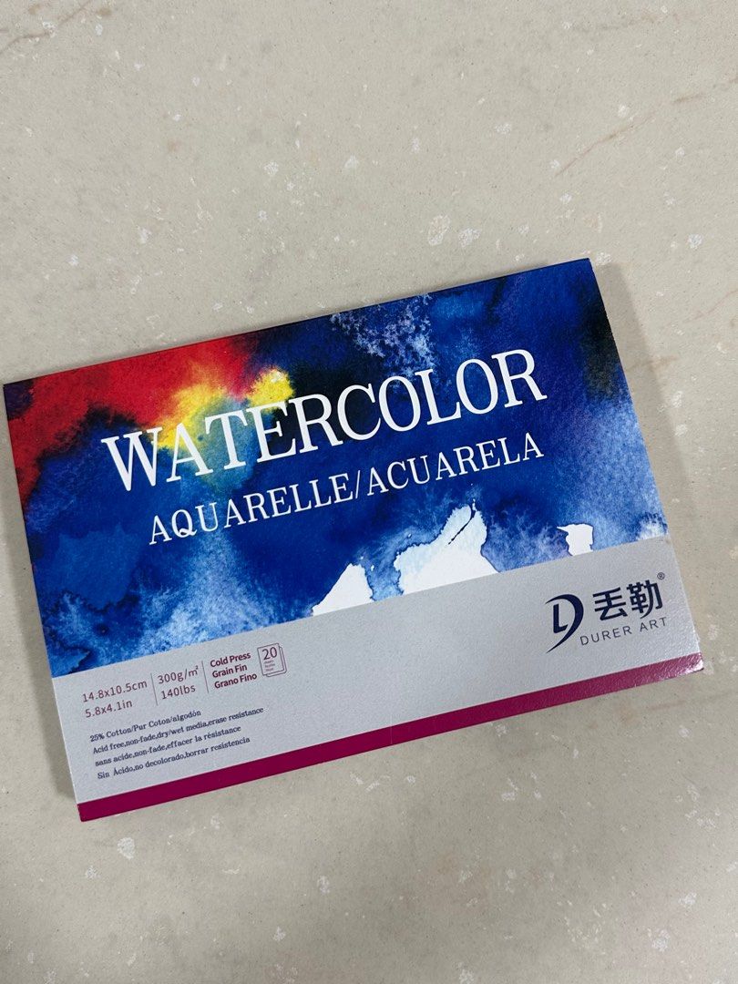 48 colours water color and water colour paper 300g/m2, Hobbies & Toys ...